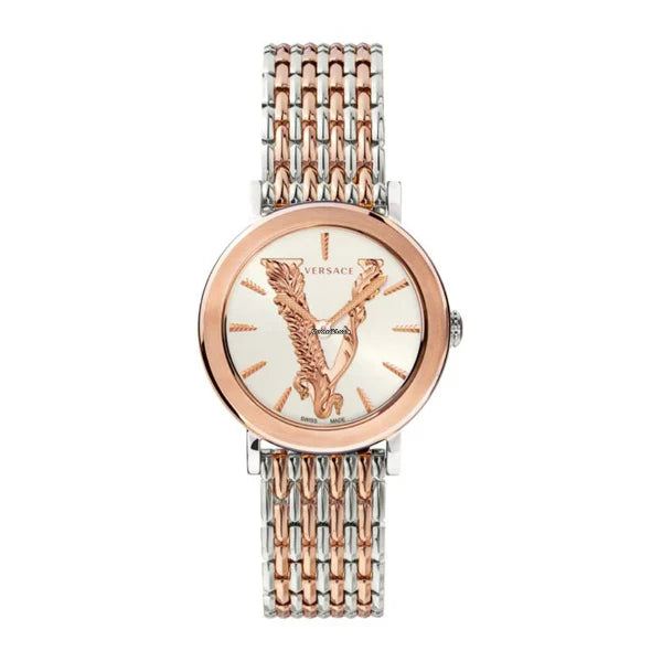 Versace Virtus Two-Tone Stainless Steel White Dial Quartz Watch for Wo ...